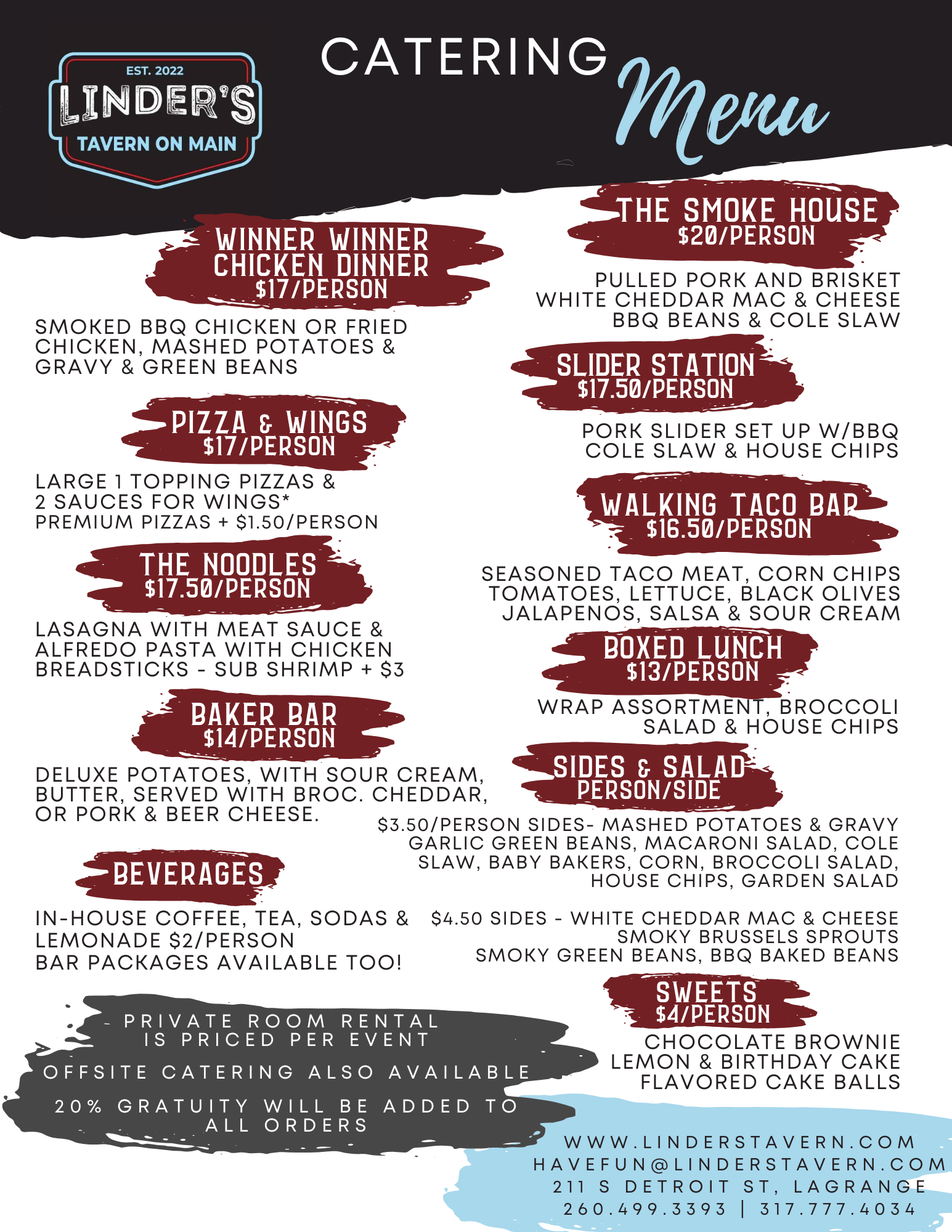 Catering & Events – Linders Tavern